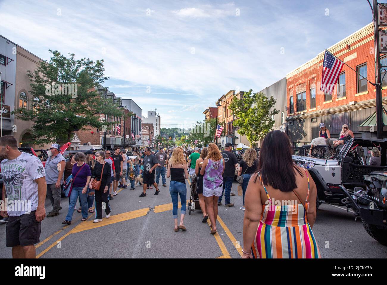 One of many Bantam Jeeps lining the Main Street of Butler, Pennsylvania ...