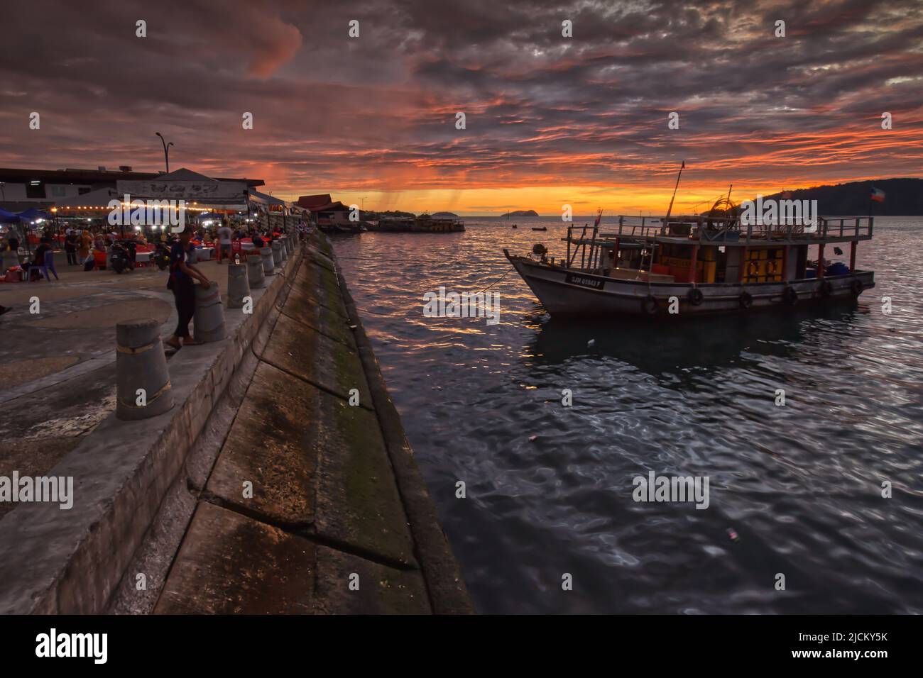 Kota Kinabalu waterfront during sunset Stock Photo - Alamy