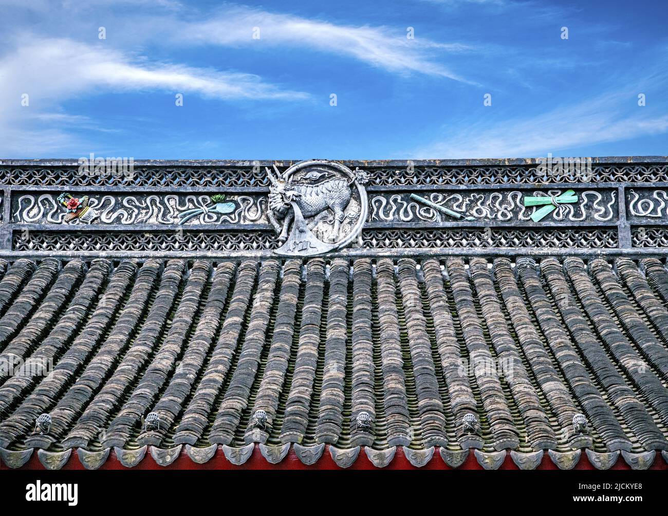 Apex of Shanghai qingpu zhujiajiao ancient town the city god temple art ...