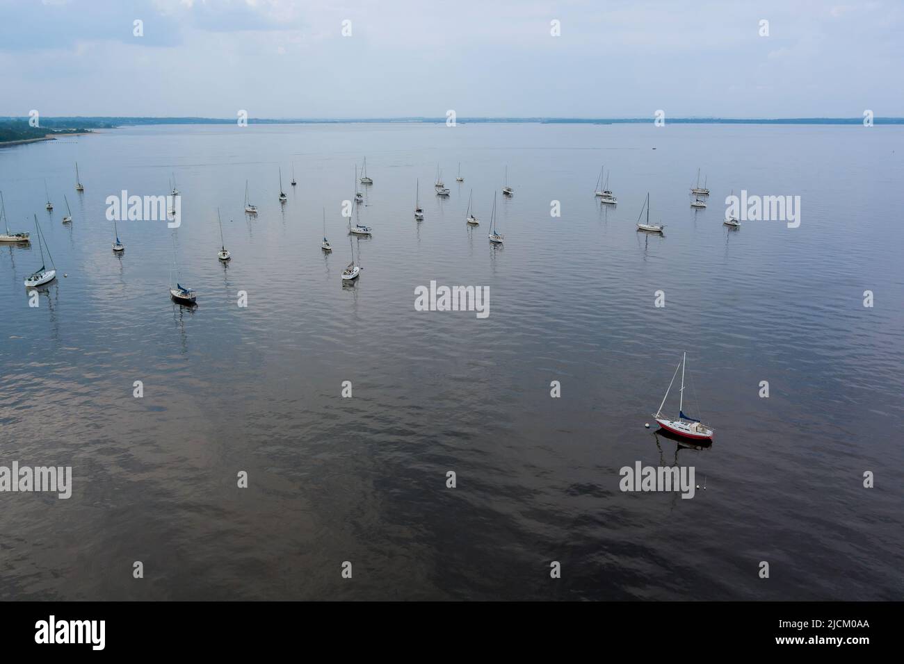 Aerial view of the yachts and boats in American harbor Stock Photo - Alamy