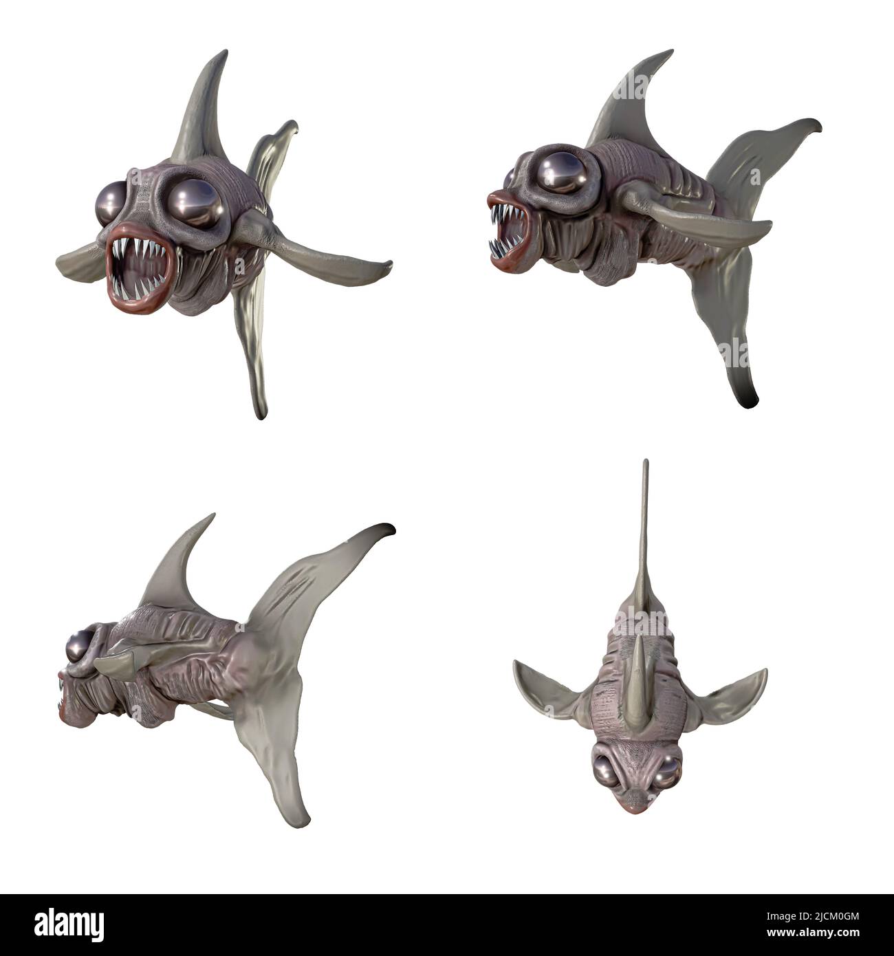 carnivorous fish isolated on white background 3d illustration Stock ...