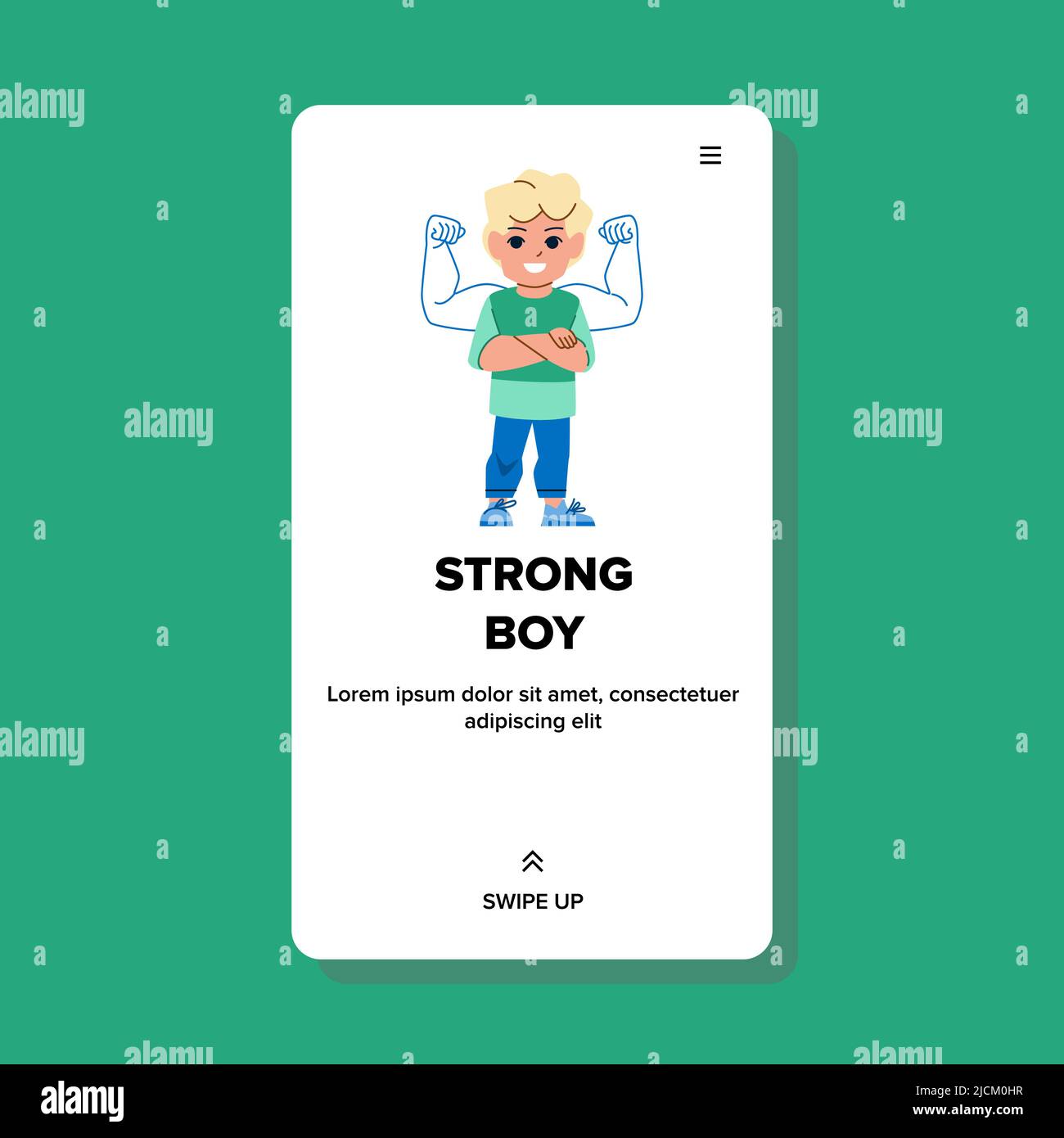 strong kid boy vector Stock Vector Image & Art - Alamy