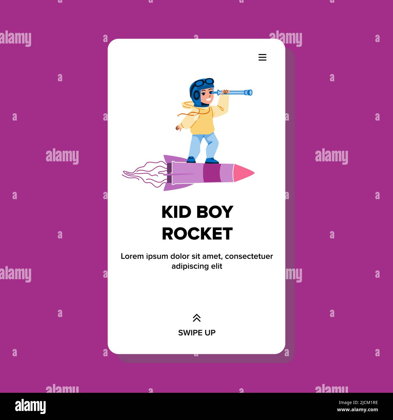 kid boy rocket vector Stock Vector Image & Art - Alamy