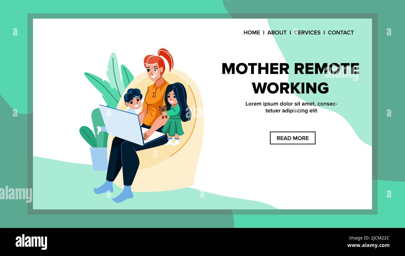 mother remote working vector Stock Vector Image & Art - Alamy