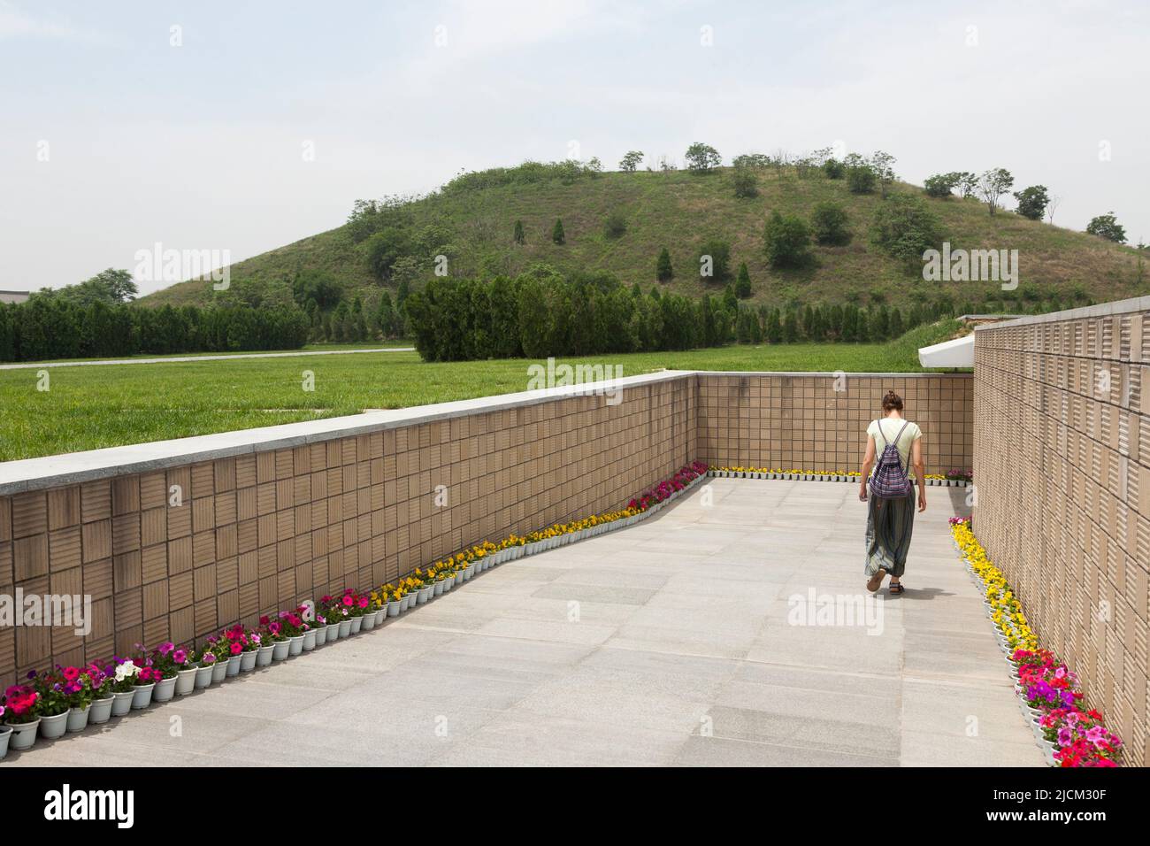 Walkway to the underground museum at The Han Yang Ling mausoleum (or ...