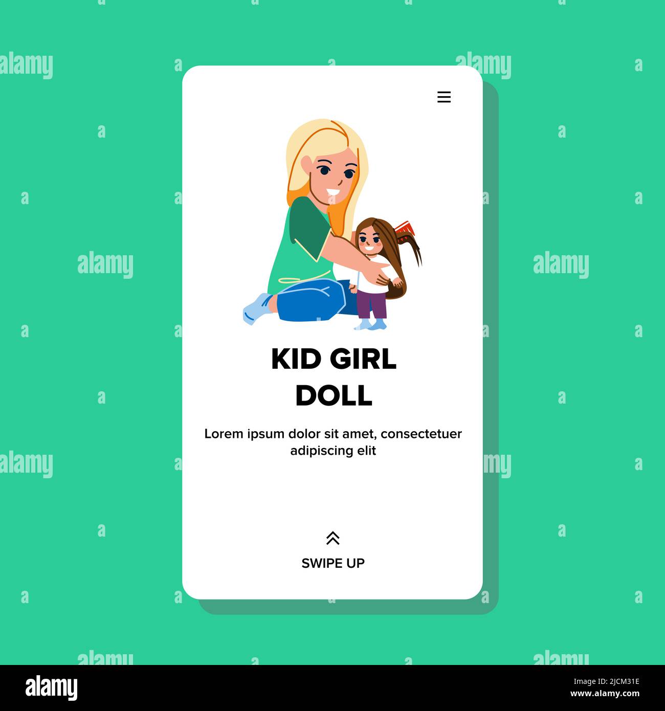 kid girl doll vector Stock Vector Image & Art - Alamy