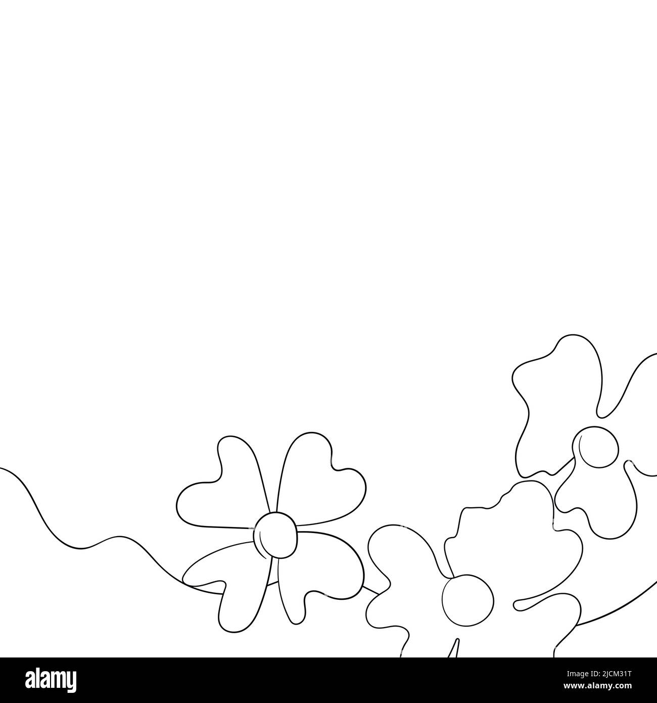 Flower Silhouette Border