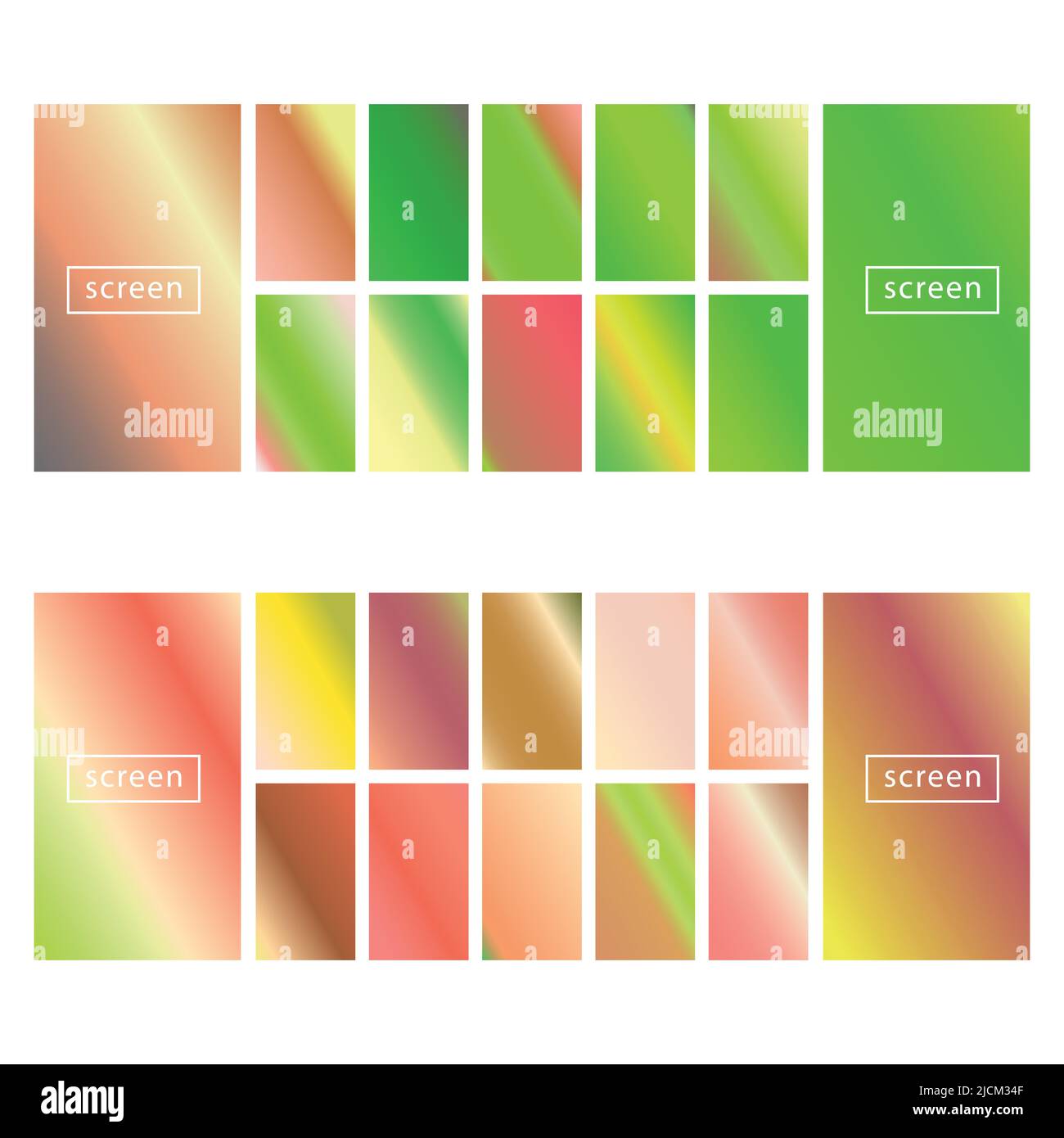 Mobile screen lock display collection of colorful backgrounds in trendy ...