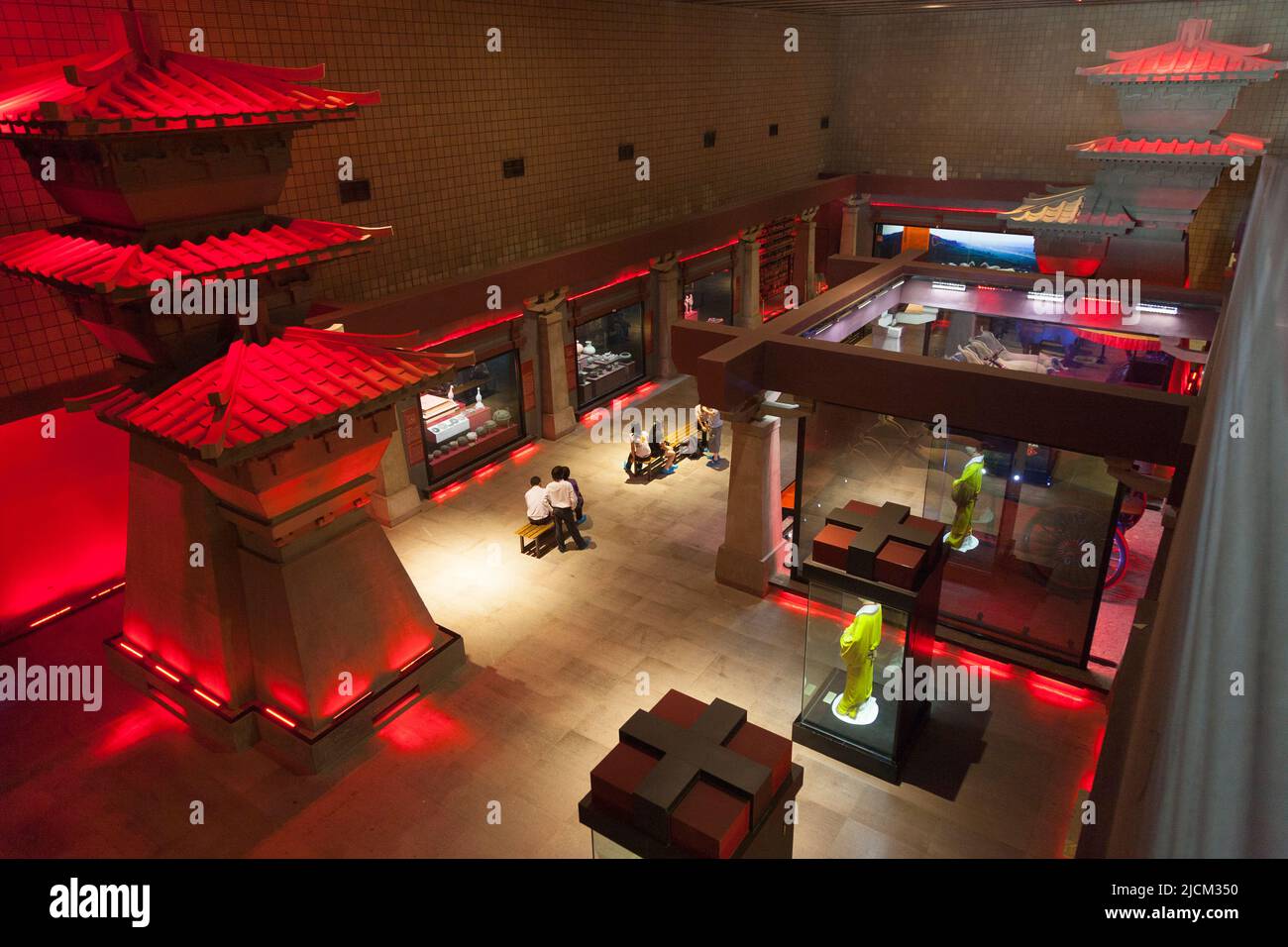 Balcony view of the underground museum of the Han Yang Ling mausoleum ...