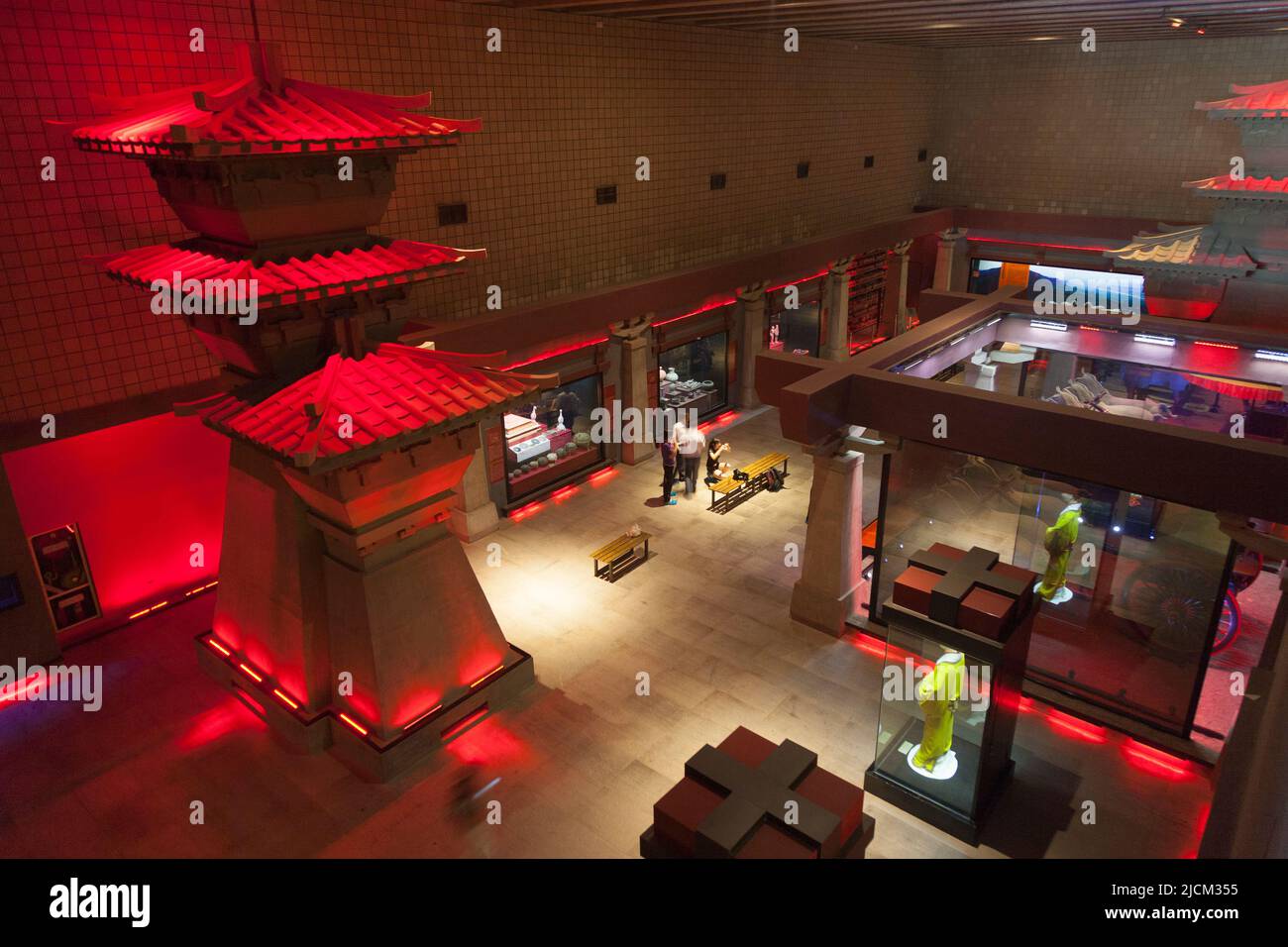 Balcony view of the underground museum of the Han Yang Ling mausoleum ...