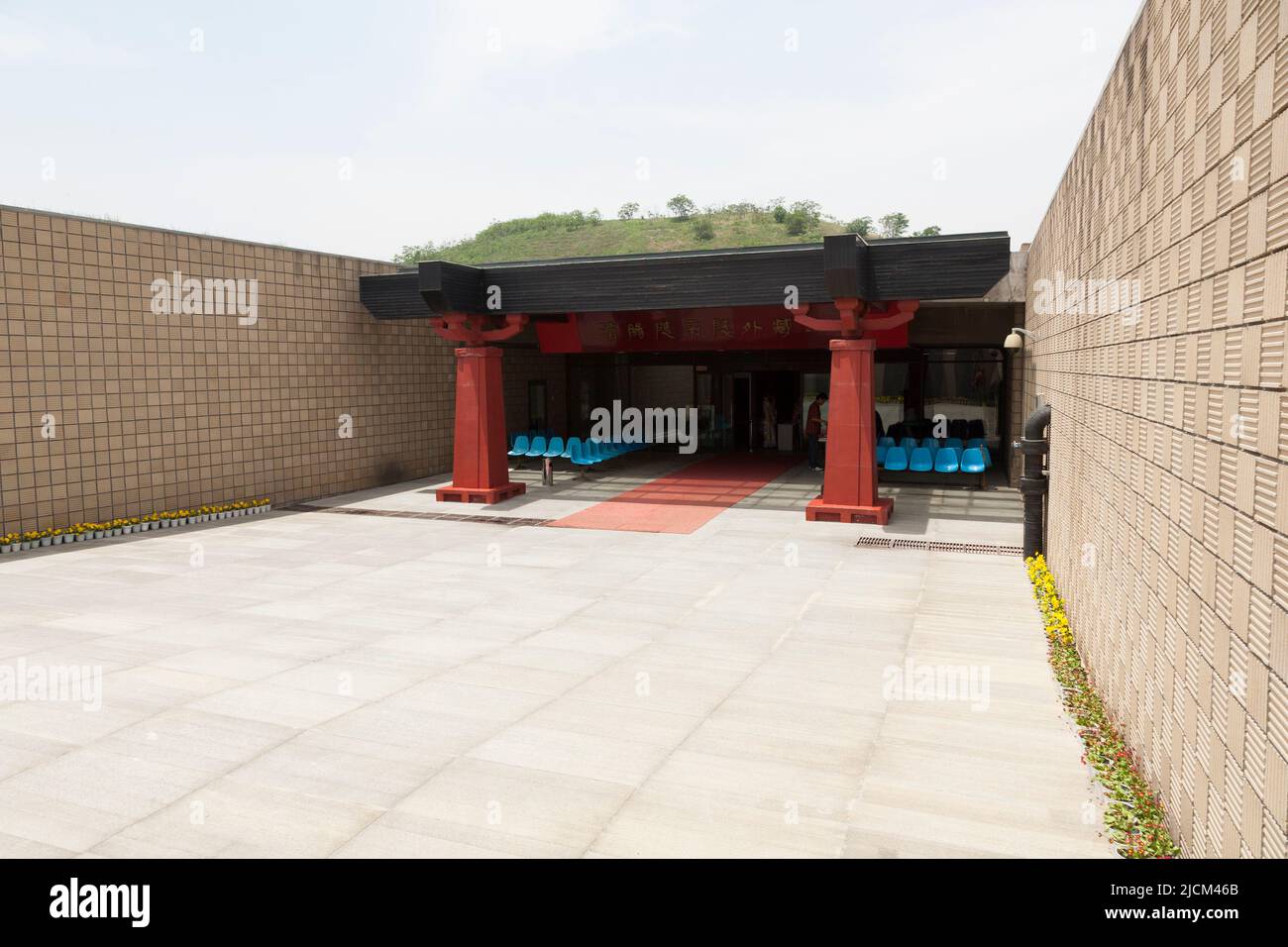 Walkway to the underground museum at The Han Yang Ling mausoleum (or ...