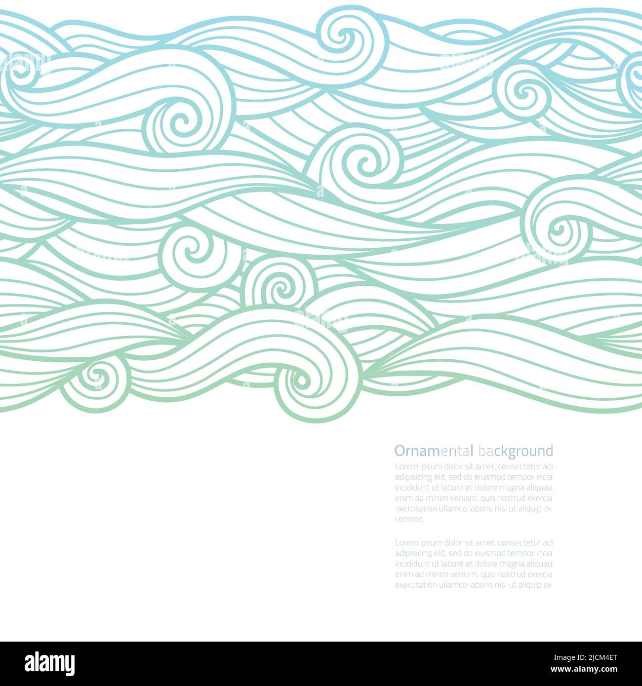 Vector waves ornament background with copy space Stock Vector Image ...