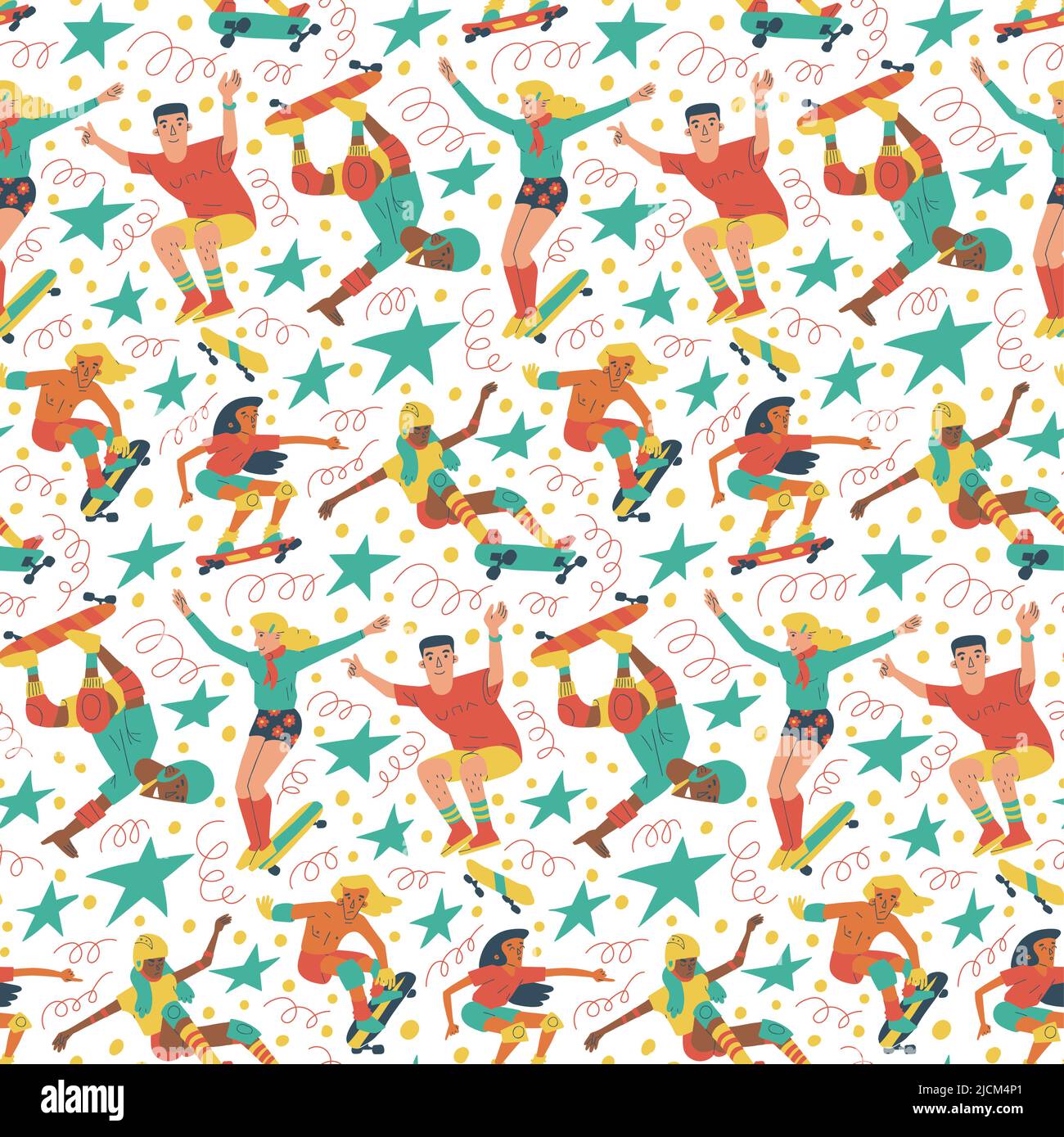 Male skater female on Stock Vector Images - Alamy