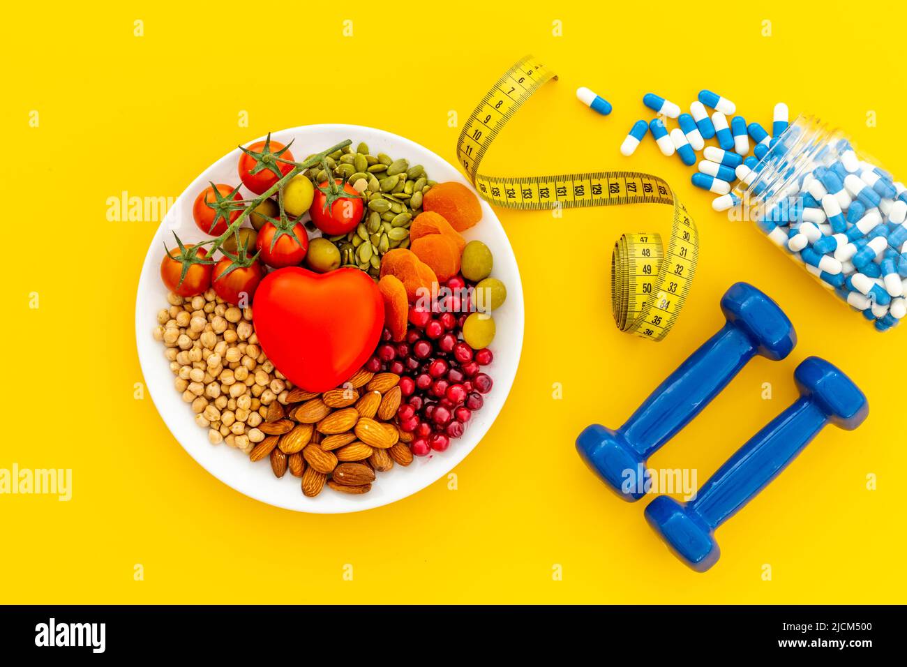 Healthy lifestyle and nutrition eating concept. Food with sports ...