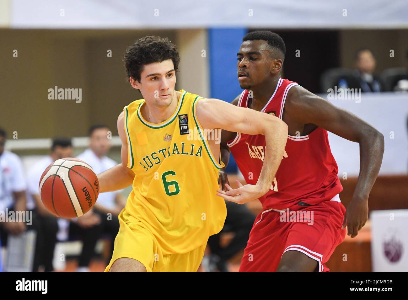 Doha, Qatar. 14th June, 2022. Tristan Devers (L) of Australia ...