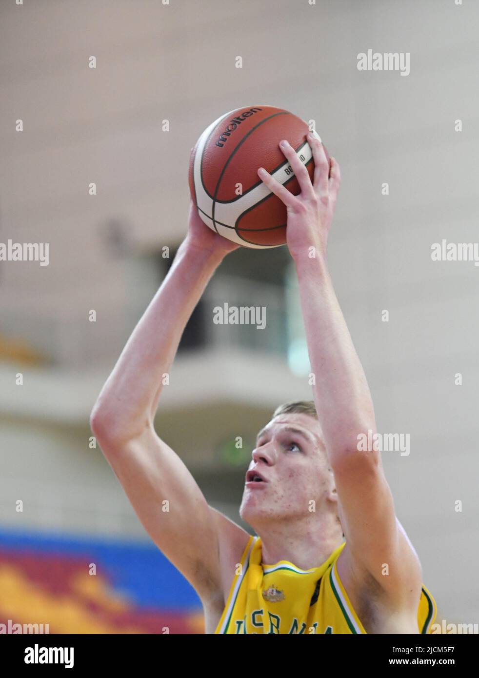 Doha, Qatar - 14 June 2022, Rocco Zikarsky of Australia Basketball team ...