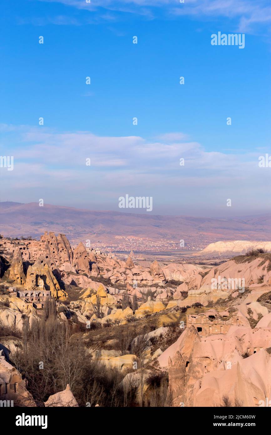 Amazing rocks in Zelve by night. Cappadocia Earth Pyramids. Goreme ...
