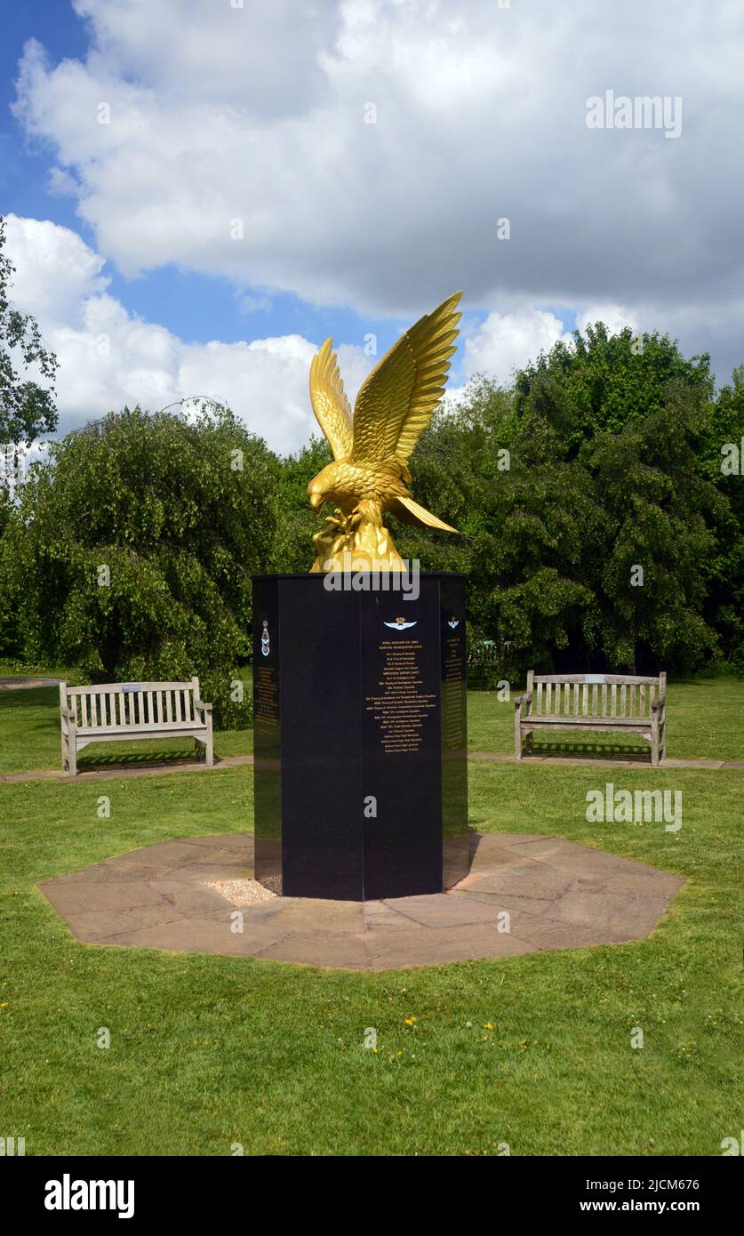 Golden Eagle Sculpture on Granite Plinth Memorial in Honour of the ...