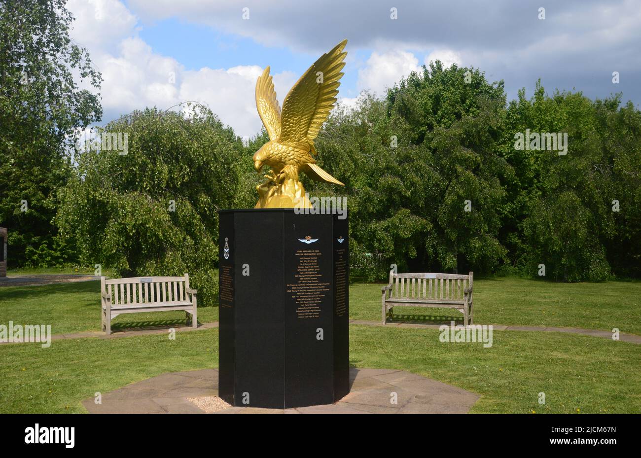 Golden Eagle Sculpture on Granite Plinth Memorial in Honour of the ...