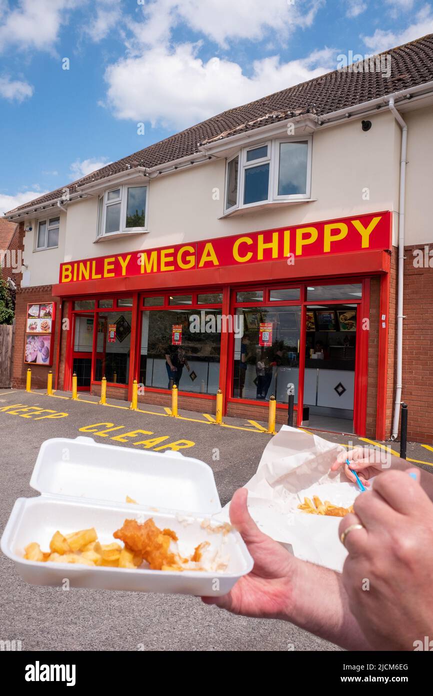 Binley Mega Chippy, Coventry, as seen in a viral TikTok video, with ...