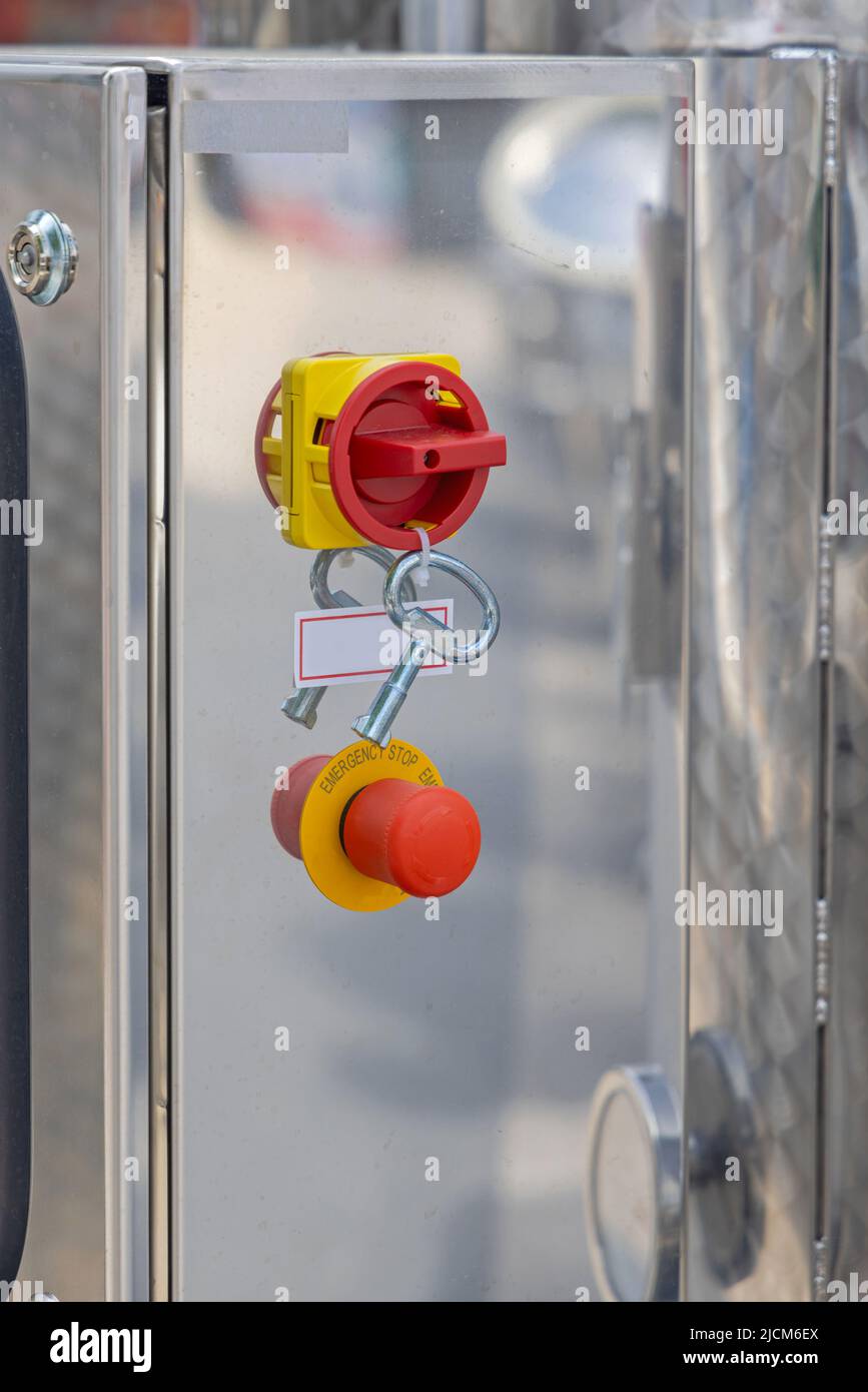 Emergency stop button machinery hi-res stock photography and images - Alamy