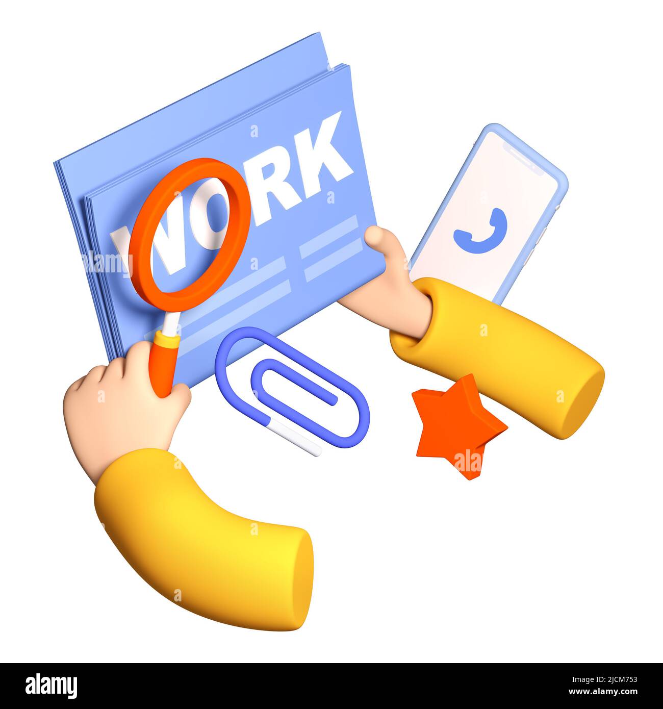 Job search by ads - modern realistic colorful 3d illustration Stock ...