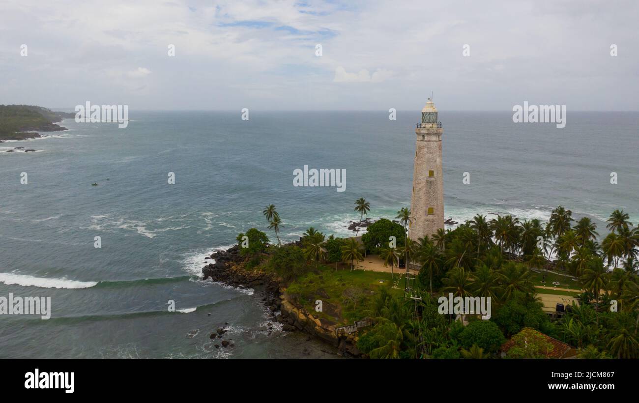Dondra lighthouse - the southern point of the Sri Lanka island Stock ...