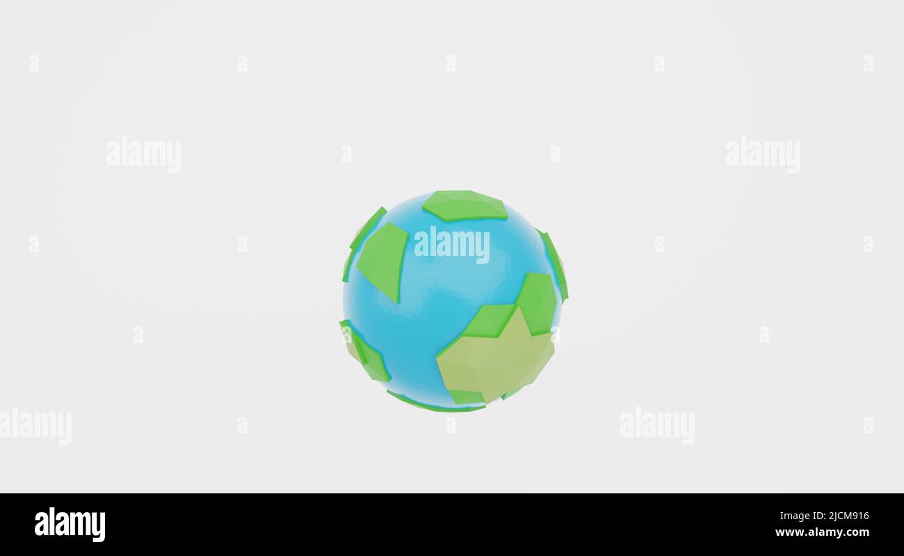 3d render. Cartoon planet earth isolated on a white background . 3d ...