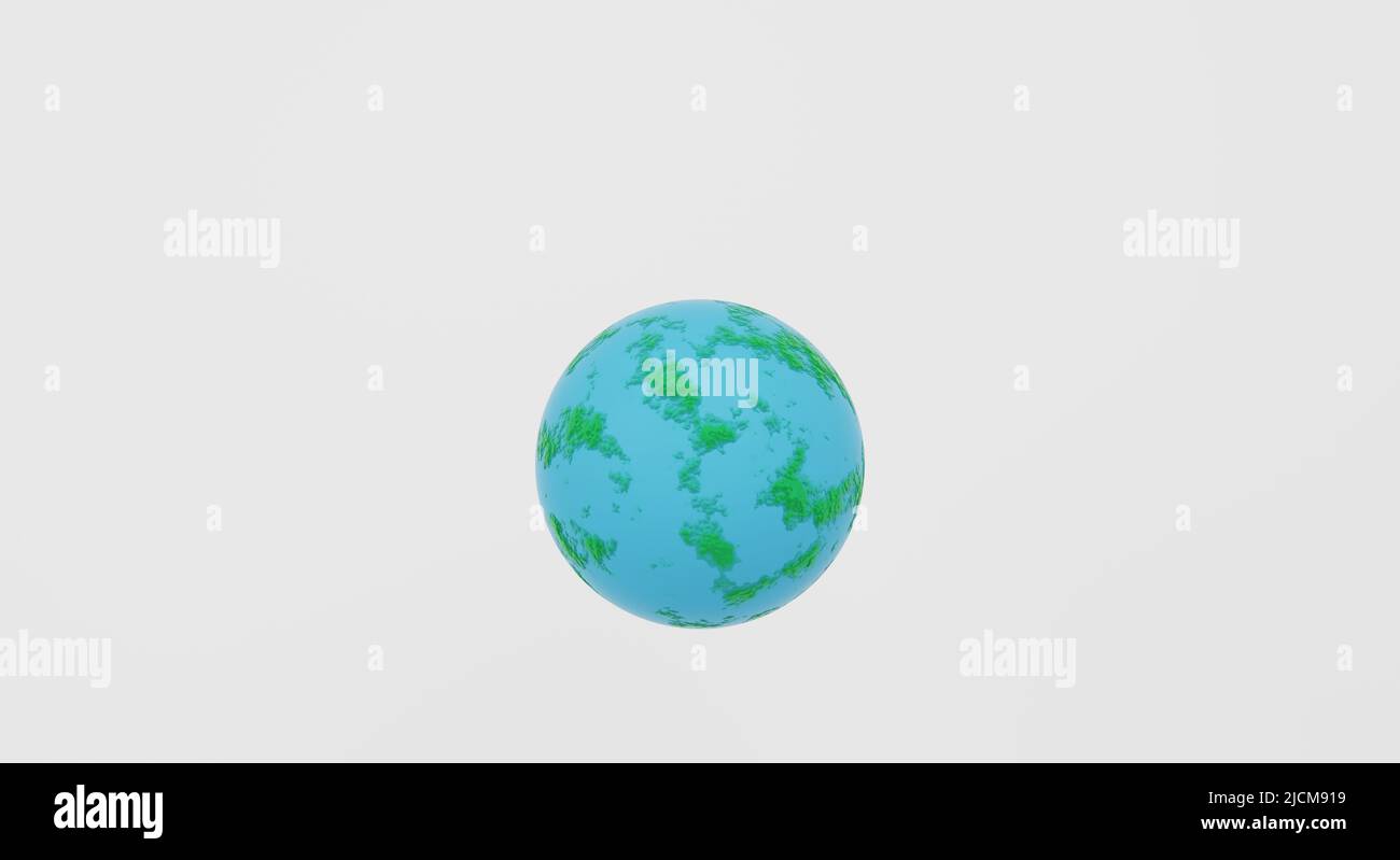 3d render. Cartoon planet earth isolated on a white background . 3d ...