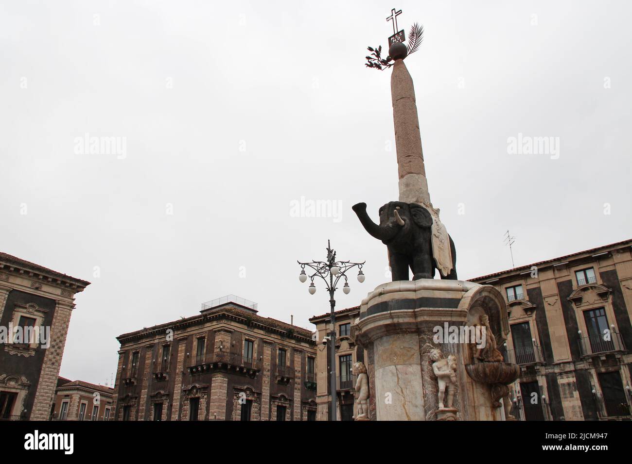 baroque fountain (elephant fountain) in catania in sicily (italy Stock ...