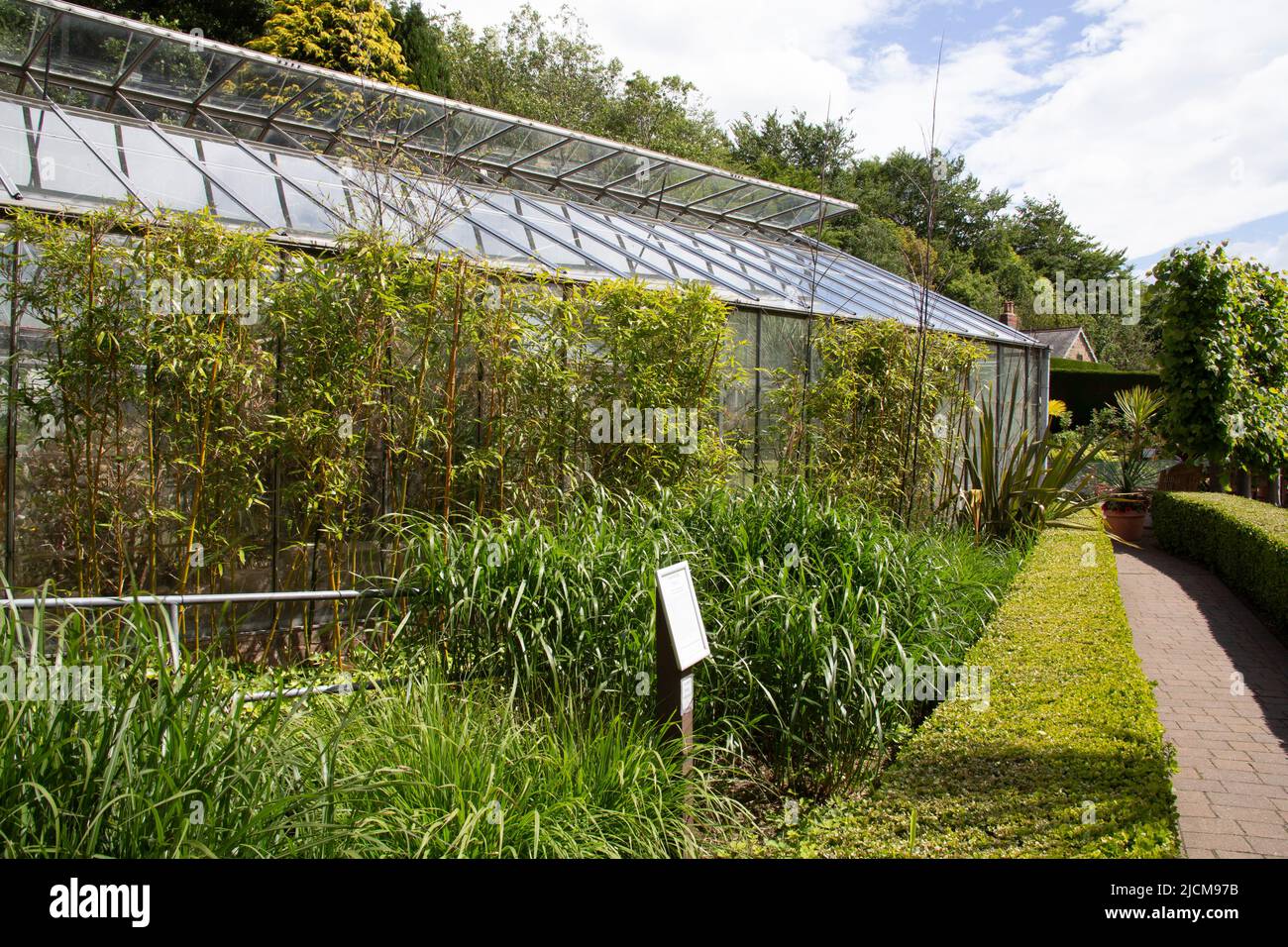 The greenhouse and formal garden at the Durham University Botanic ...