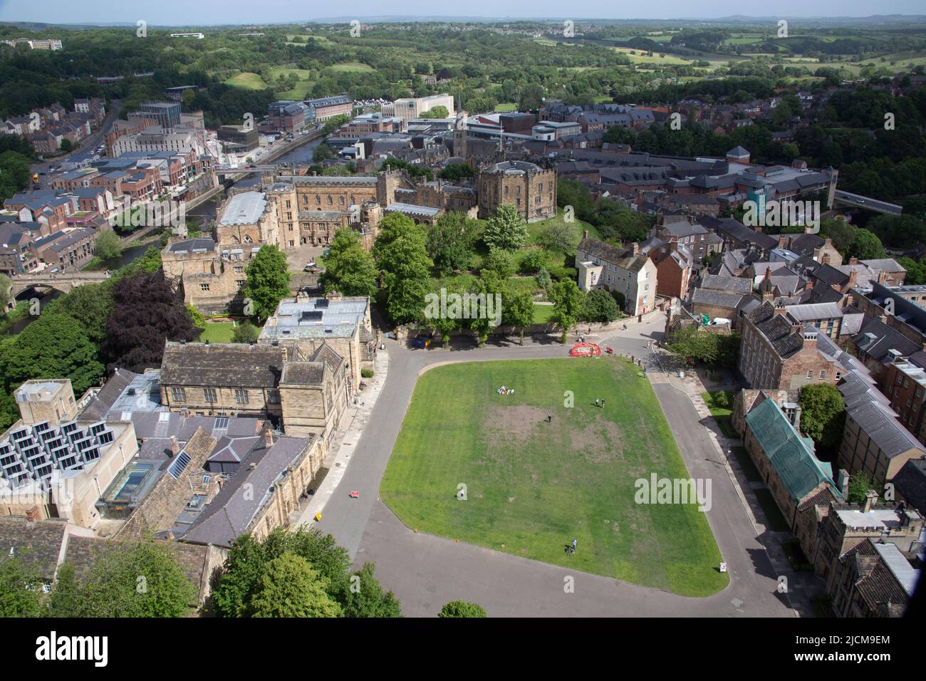 The view of the City of Durham, palace green the castle from the top of ...