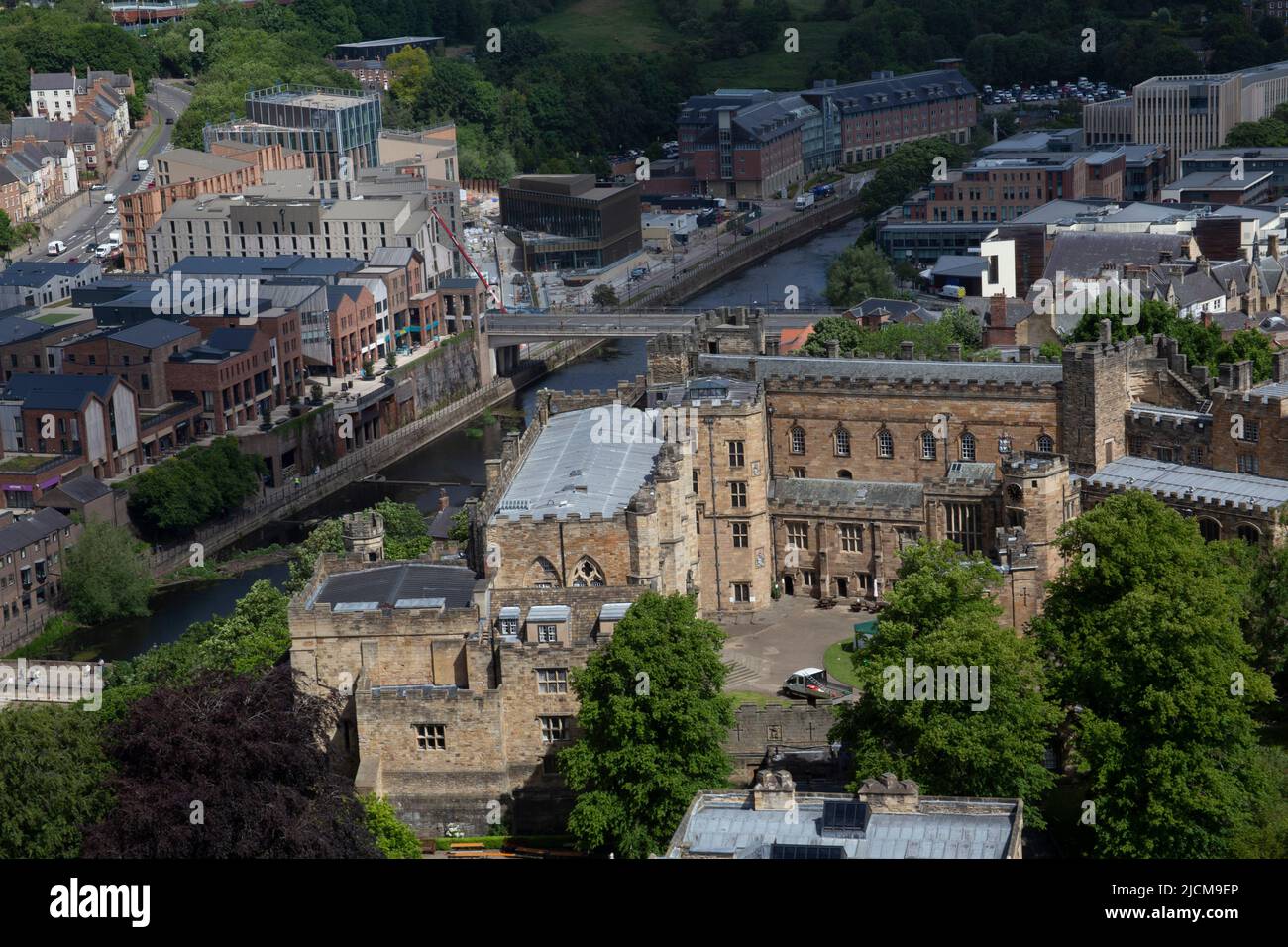 The view of the City of Durham and the river Wear from the top of the ...