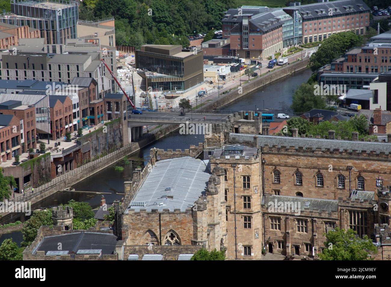 The view of the City of Durham and the river Wear from the top of the ...