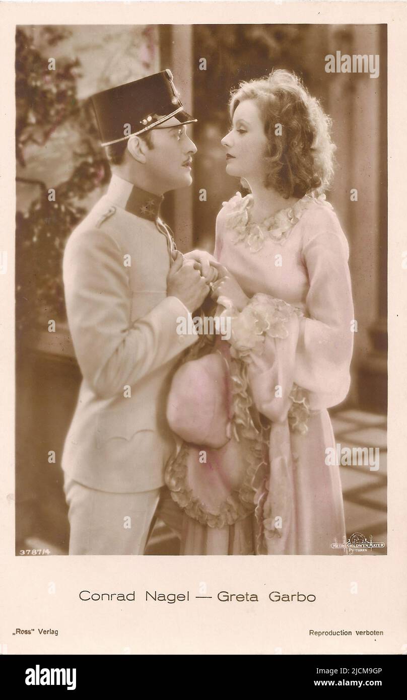 Portrait of Greta Garbo and Conrad Nagel in The Mysterious Lady (1928 ...