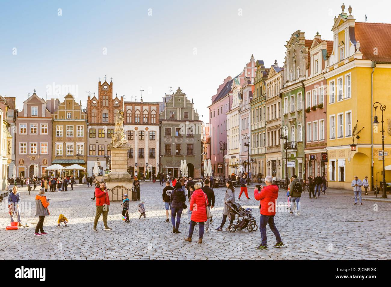 Poznan, Poland - 30 October, 2021: Tourists are walking on Stary Rynek ...