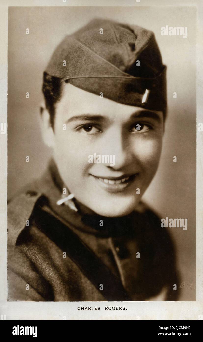 Portrait of Charles Rogers in Wings (1927) - Silent Hollywood era Stock ...
