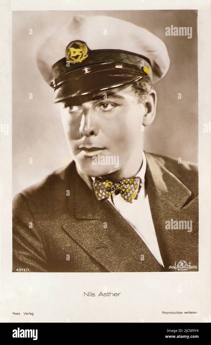 Portrait of Nils Asther - Silent Hollywood era Stock Photo - Alamy