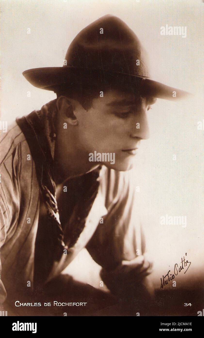 Portrait of Charles de Rochefort - Silent Hollywood era Stock Photo - Alamy