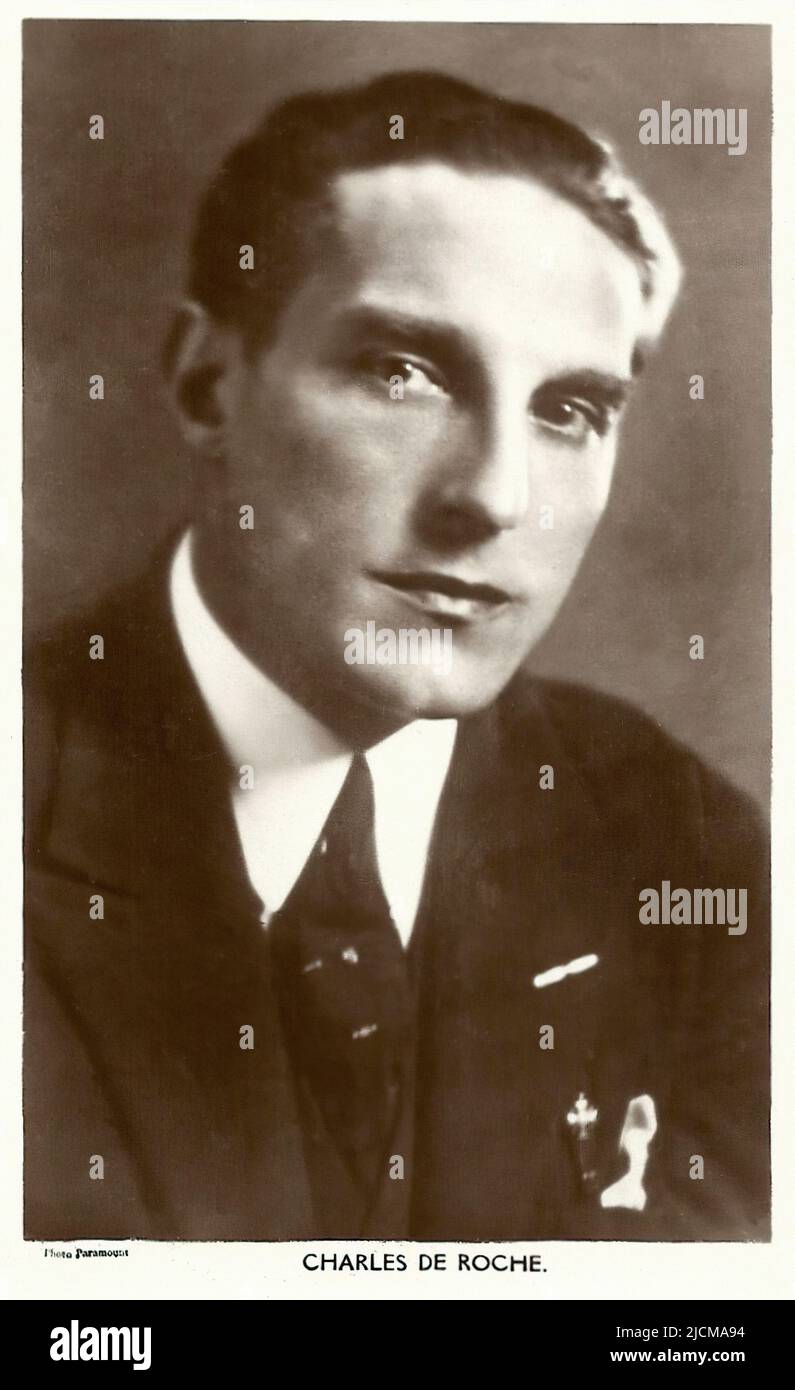 Portrait of Charles de Rochefort - Silent Hollywood era Stock Photo - Alamy