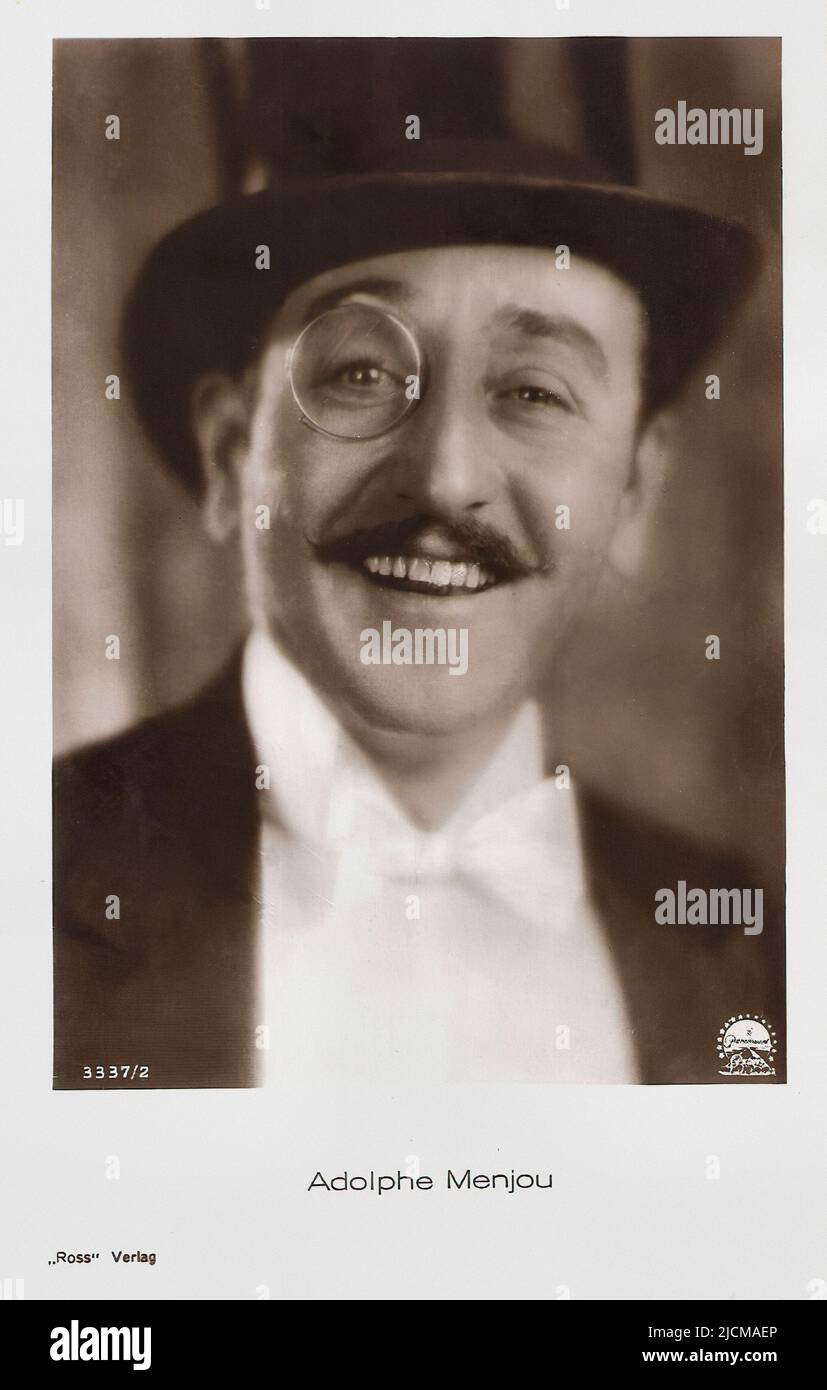 Portrait of Adolphe Menjou 002 - Silent Hollywood era Stock Photo - Alamy
