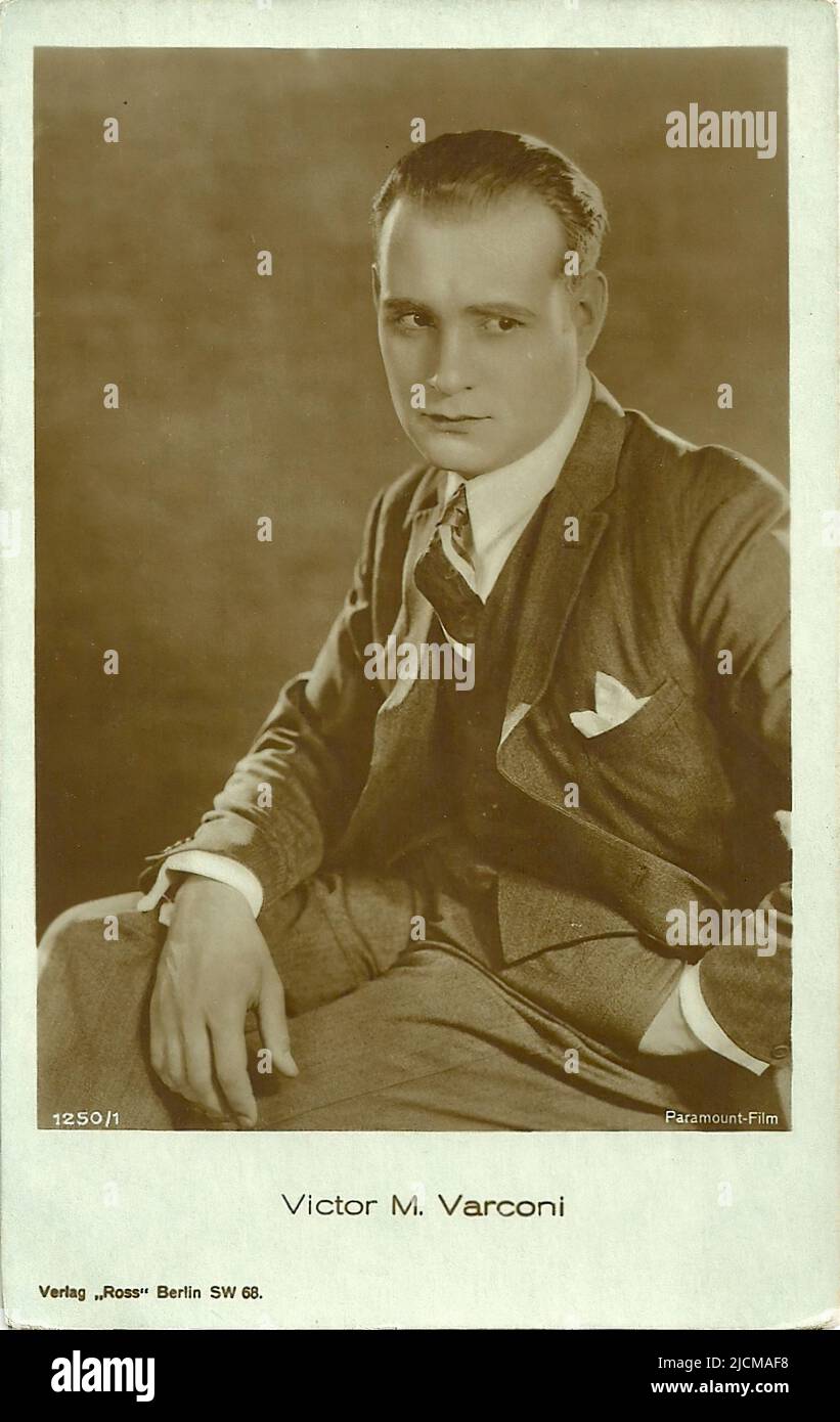 Portrait of Victor Varconi - Silent Hollywood era Stock Photo - Alamy