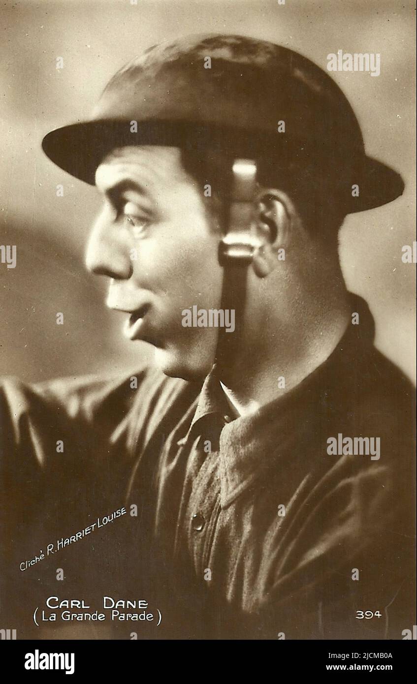 Portrait of Carl Dane in The Big Parade - Silent Hollywood era Stock ...