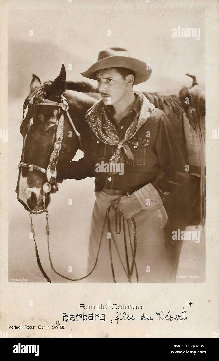 Portrait of Ronald Colman in The Winning of Barbara Worth (1926 ...