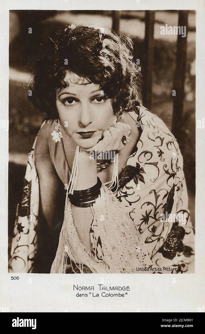 Portrait of Norma Talmadge in The Dove - Silent Hollywood era Stock ...