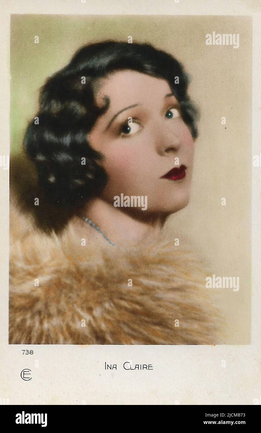 Portrait of Ina Claire - Silent Hollywood era Stock Photo - Alamy