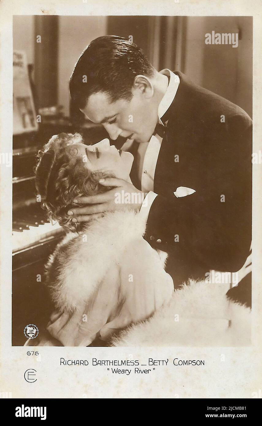 Portrait of Richard Barthelmess and Betty Compson in Weary River (1929 ...