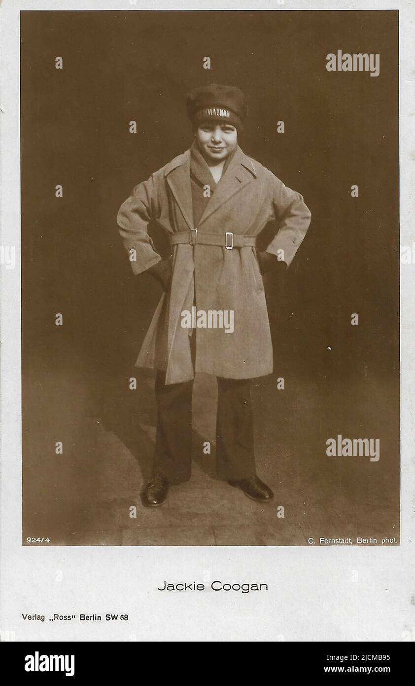 Portrait of Jackie Coogan in Berlin - Silent Hollywood era Stock Photo ...