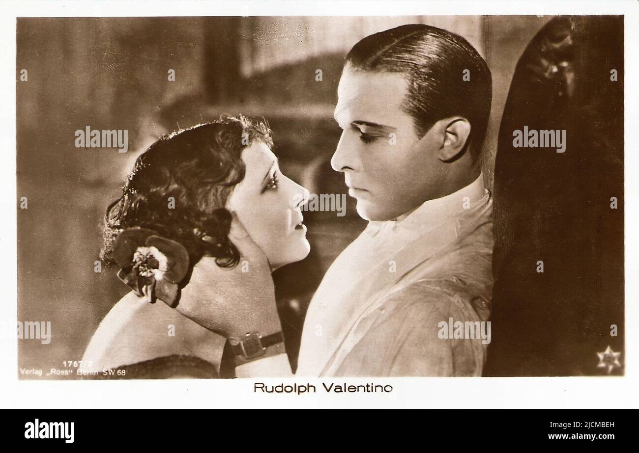 Portrait of Rudolph Valentino and Helen d'Algy in A Sainted Devil (1924 ...
