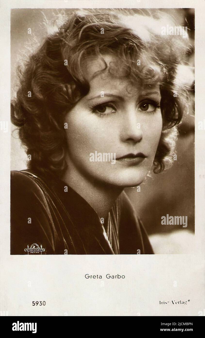 Portrait of Greta Garbo in The Kiss (1929) - Silent Hollywood era Stock ...